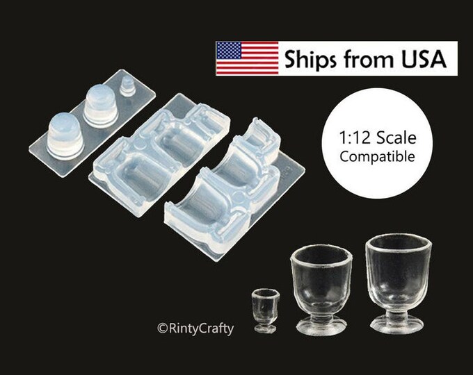 Silicone Resin Mold, Drinking Wine Glass Goblet Cup Mold, Dollhouse ...