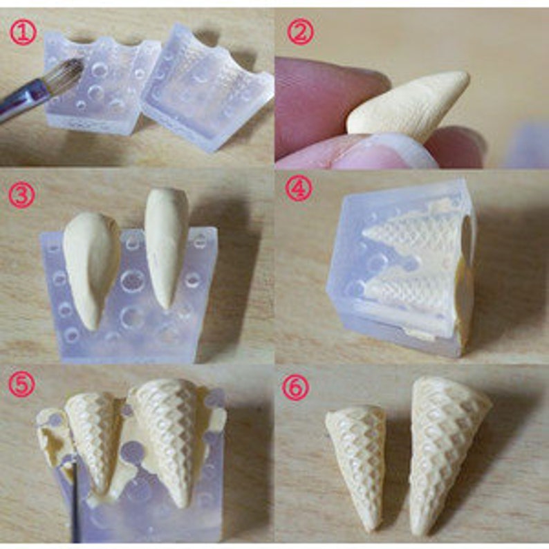 Silicone Mold 3D Ice Cream Cone Floree Soft Mold for UV Resin, Polymer ...