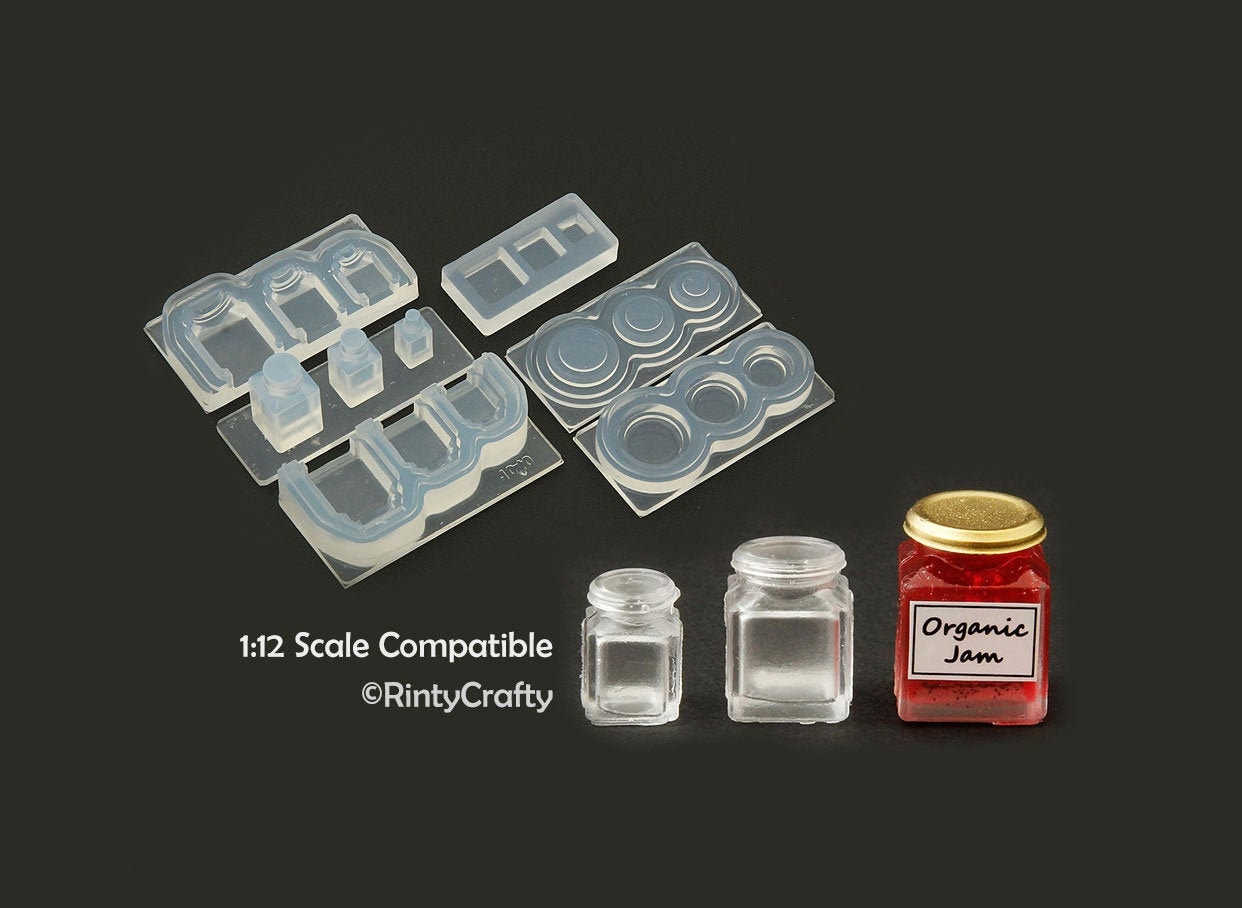 Silicone Mold, Miniature Transparent Jar With Lid Mold, Miniature ...