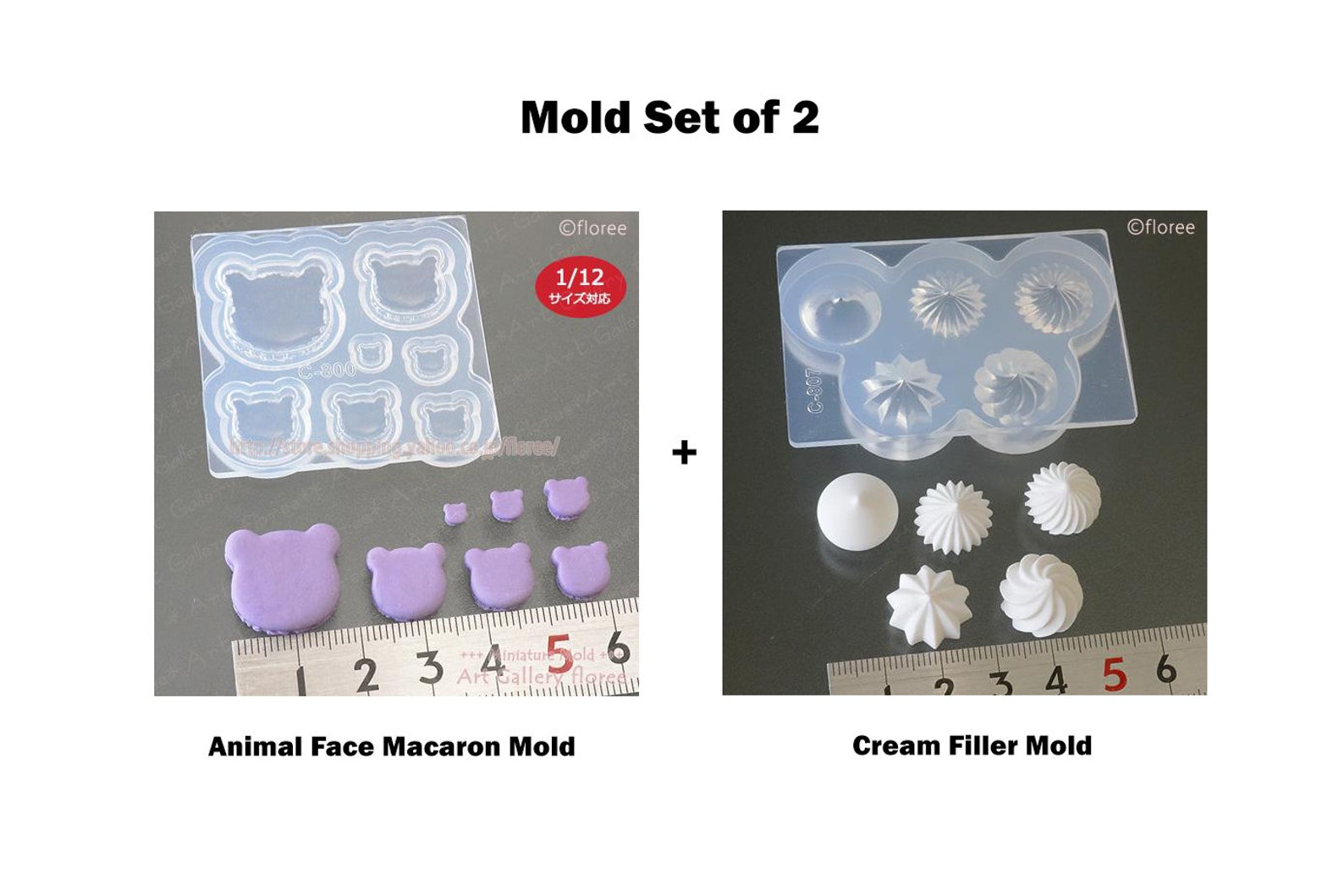 Silicone Mold, 3D Mini Animal Macaron Mold, 1:12 Scale Compatible ...