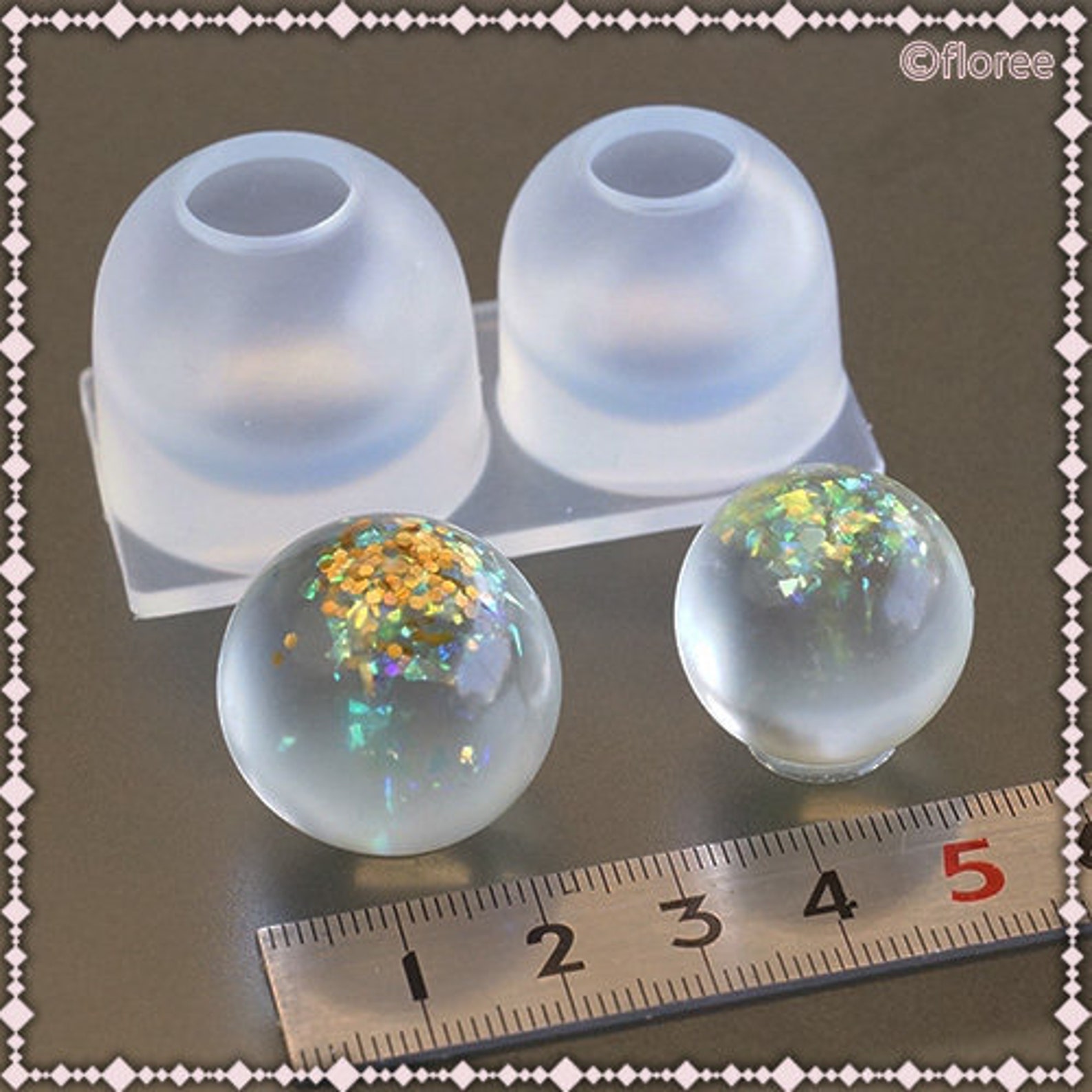 Silicone Mold 3D Round Ball (L) Mold, Round Sphere Mold, Lovely Parts ...