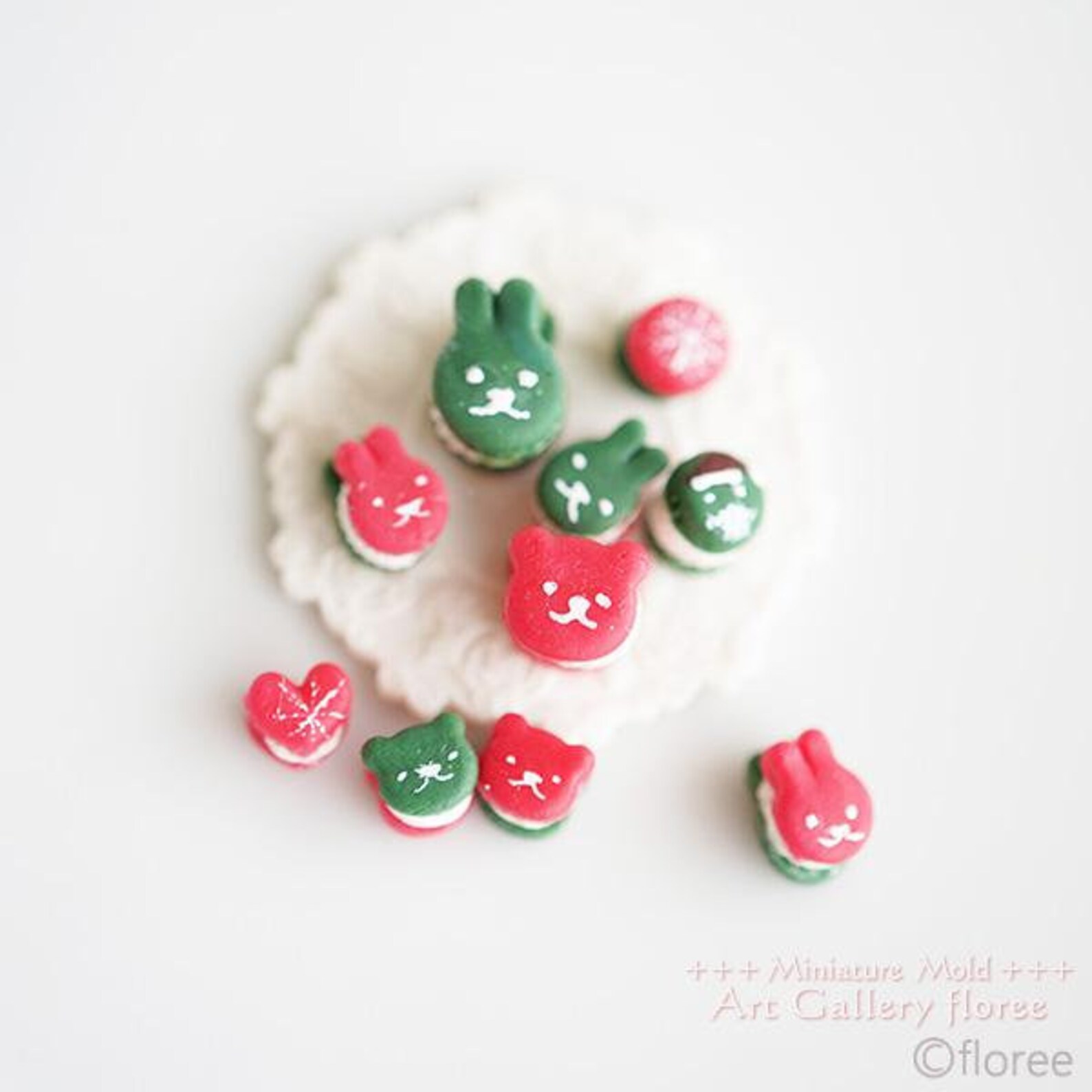 Silicone Mold, 3D Mini Animal Macaron Mold, 1:12 Scale Compatible ...