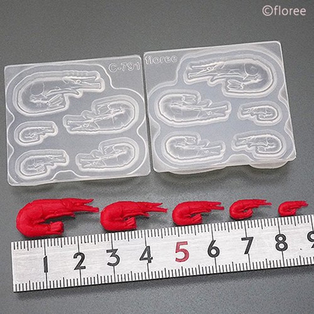 3D Silicone Mold, Mini Shrimp Mold, Prawn Mold for Clay / UV Resin and ...
