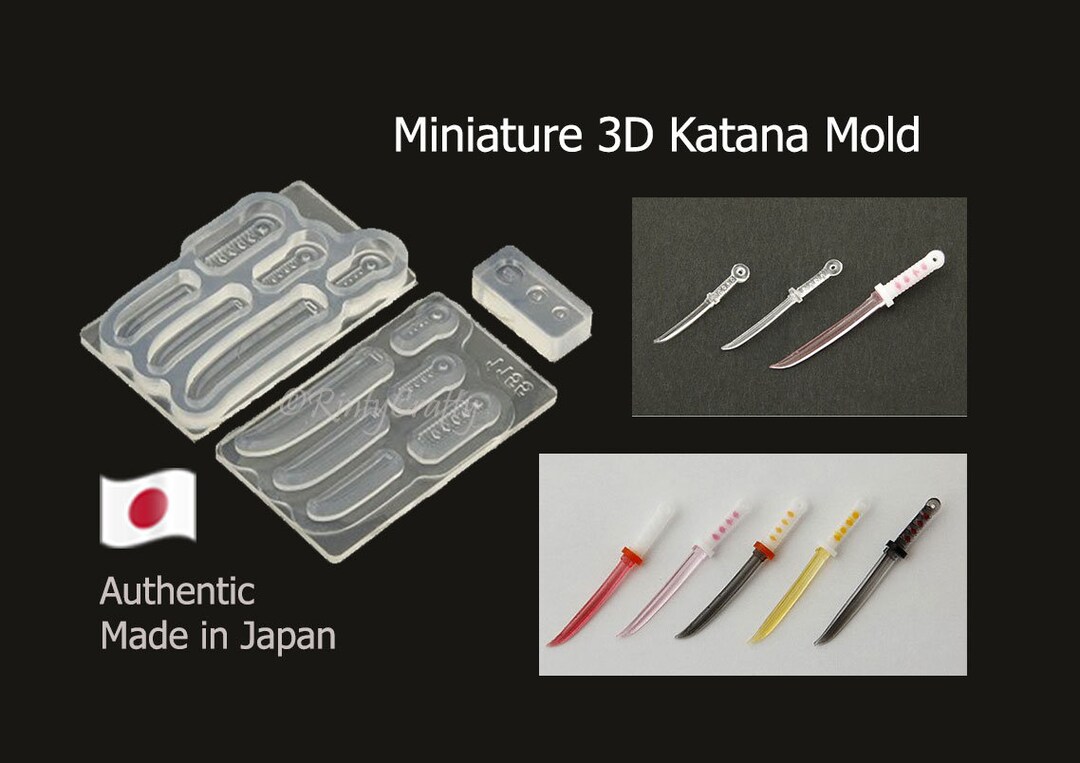 Silicone Mold, Miniature Sword Mold / Japanese Katana Mold - for UV ...