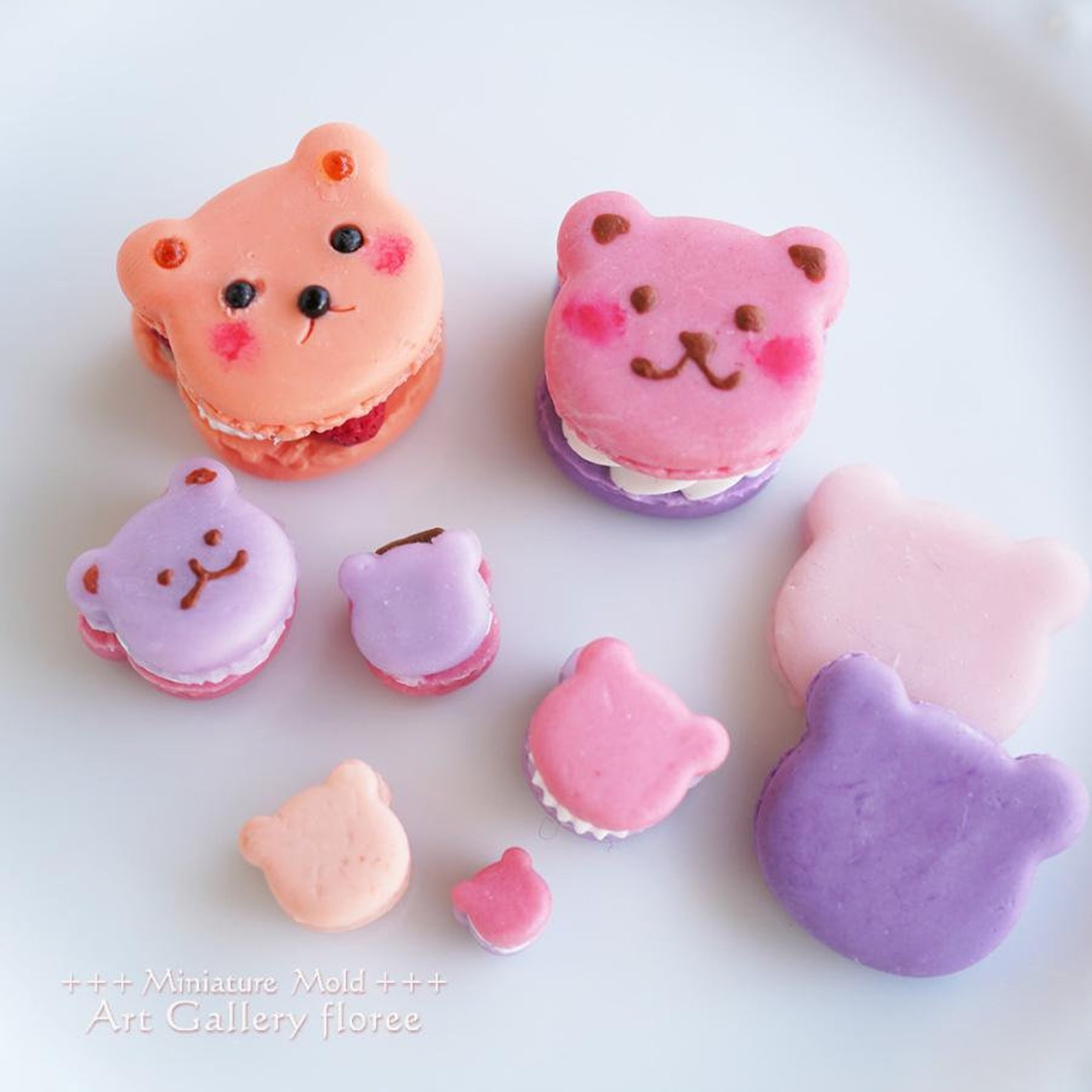 Silicone Mold, 3D Mini Animal Macaron Mold, 1:12 Scale Compatible ...