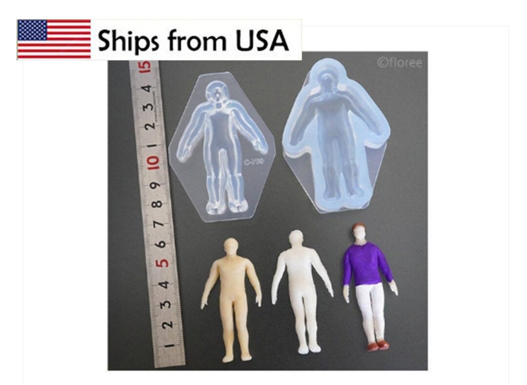 Silicone Mold, 1/28 Scale Miniature Human Mold, Miniature Male Figure ...