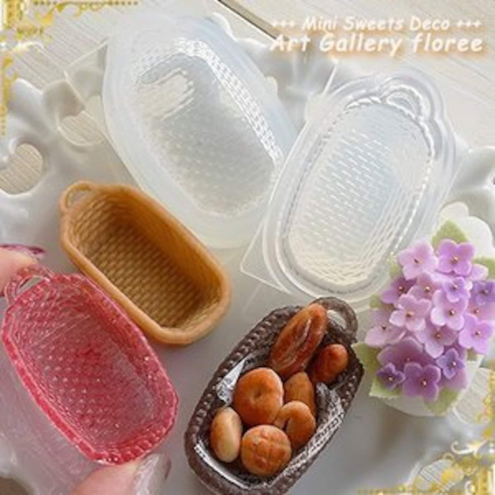Silicone 3D Mold, Basket Mold With Handles L Size, Miniature Basket ...