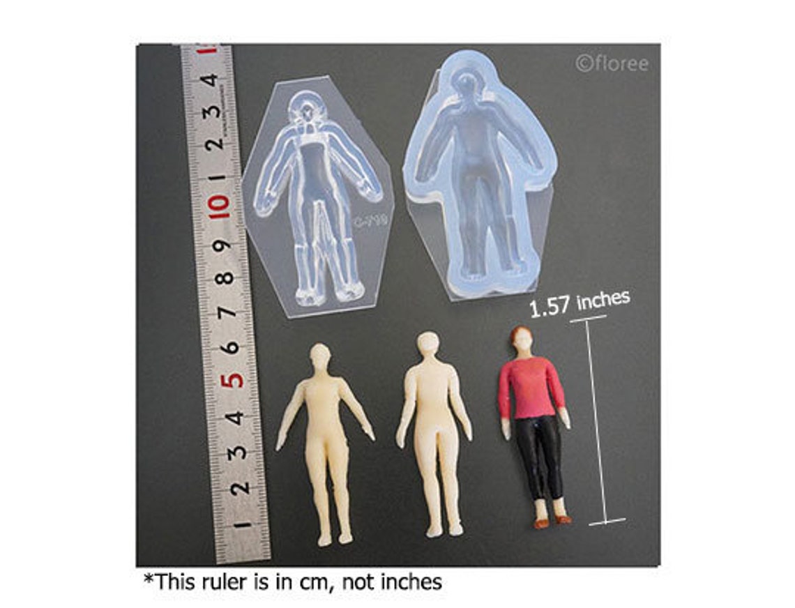 Miniature Female Figure Silicone Mold, 1/28 Scale Diorama, Floree Mold ...