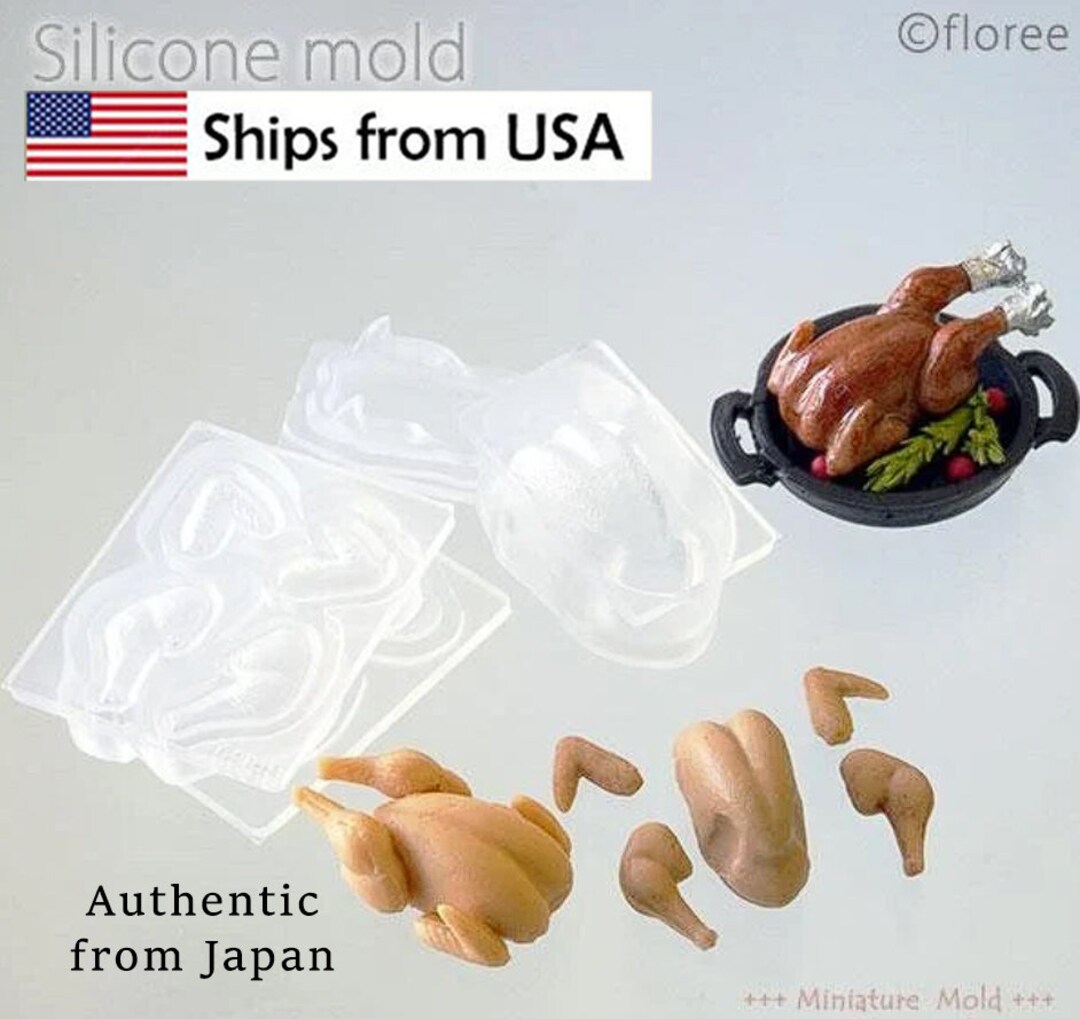 Silicone Mold, 3D Miniature Roasted Chicken Mold for Dollhouse ...