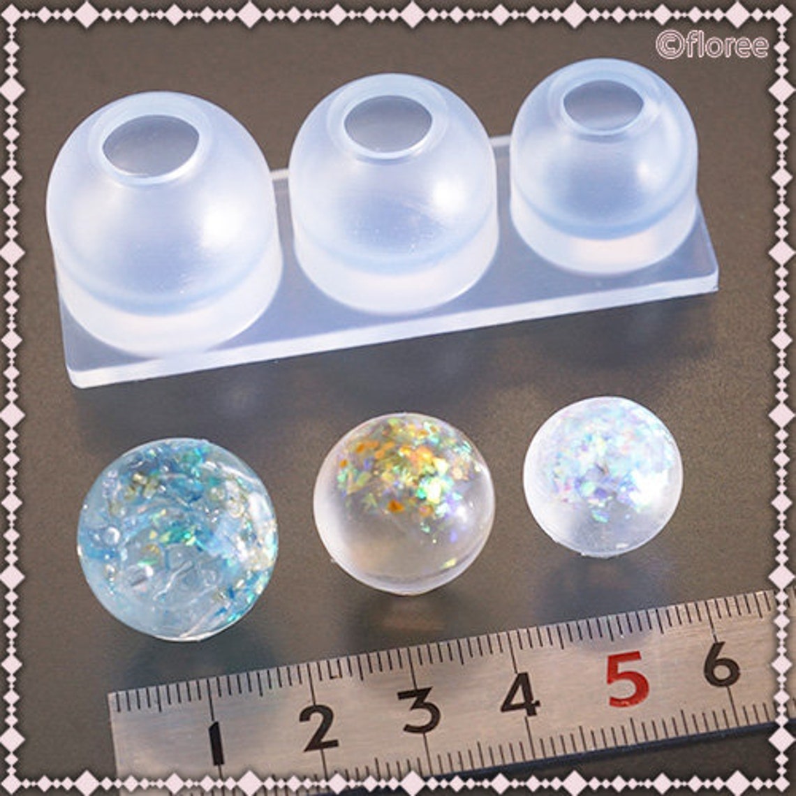 Silicone Mold, 3D Round Ball (M) Mold, Round Sphere Mold, Lovely Parts ...
