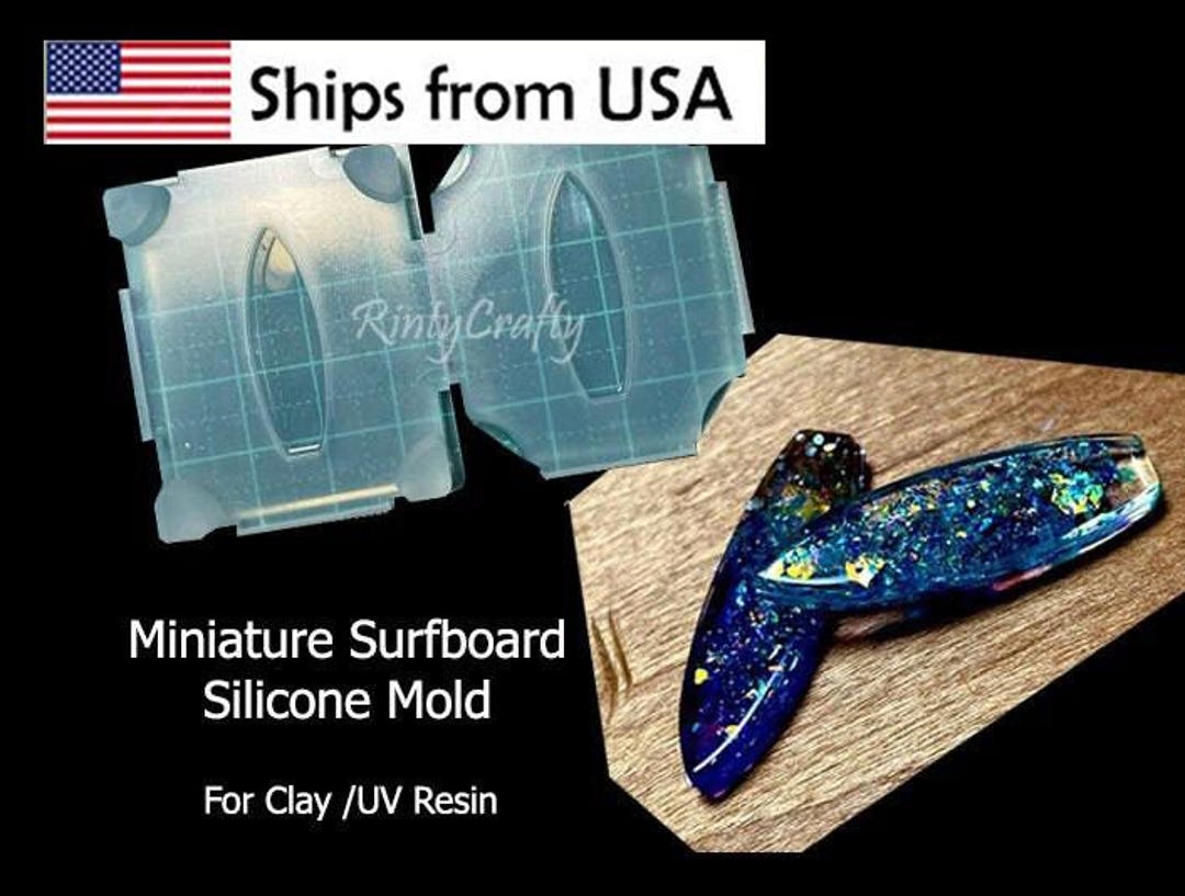 Silicone Mold, Mini Surfboard Mold, Miniature Surfing Board Mold for UV ...
