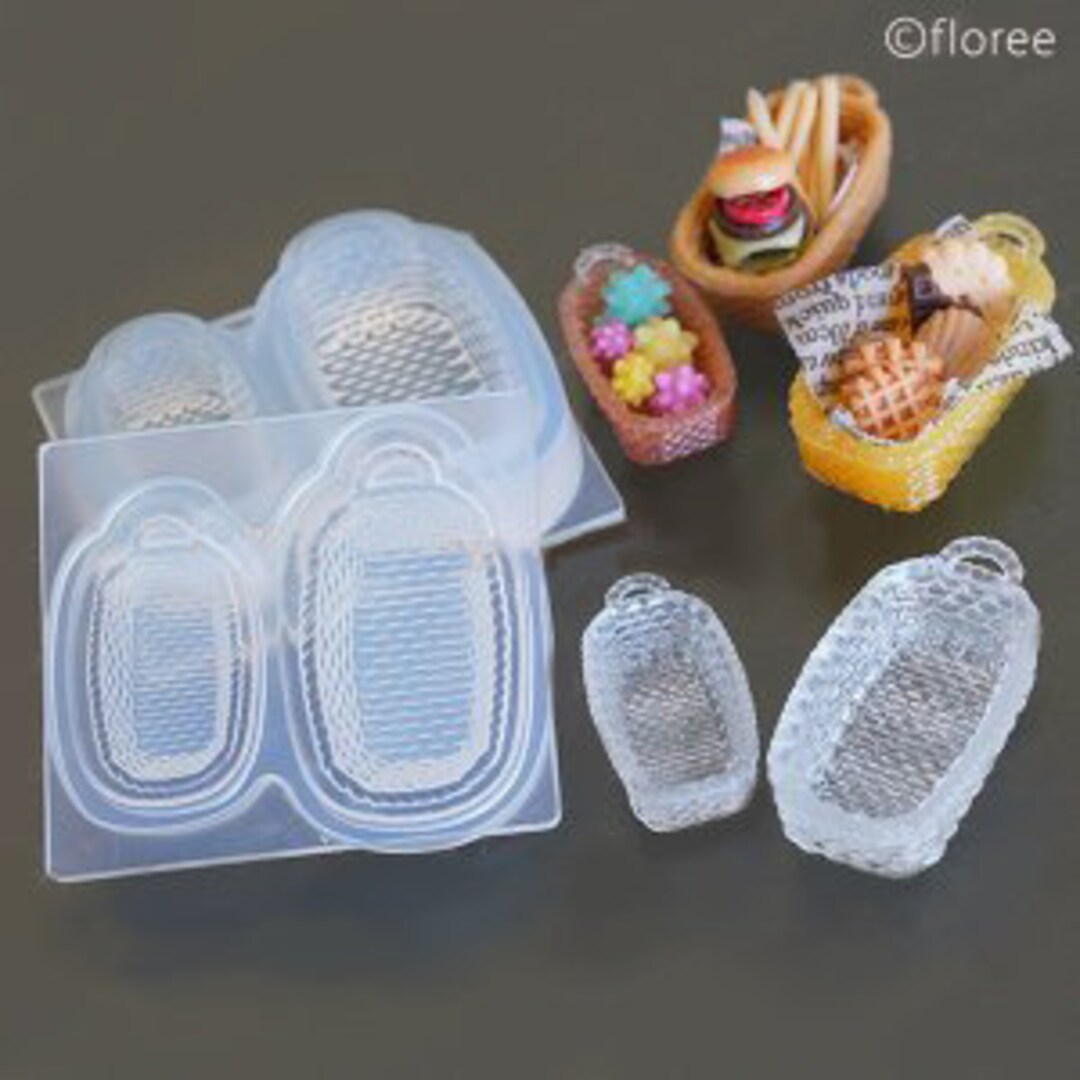 Silicone 3D Mold, Basket Mold With Handles S and M Size, Miniature ...