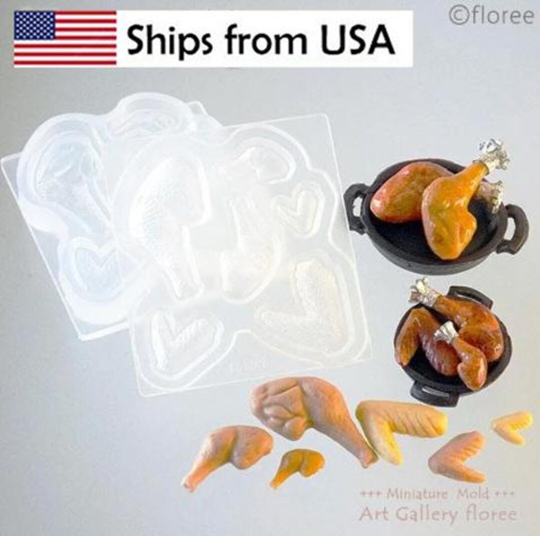 Silicone Mold, 3D Miniature Fried Chicken Mold / Chicken Wing Mold ...