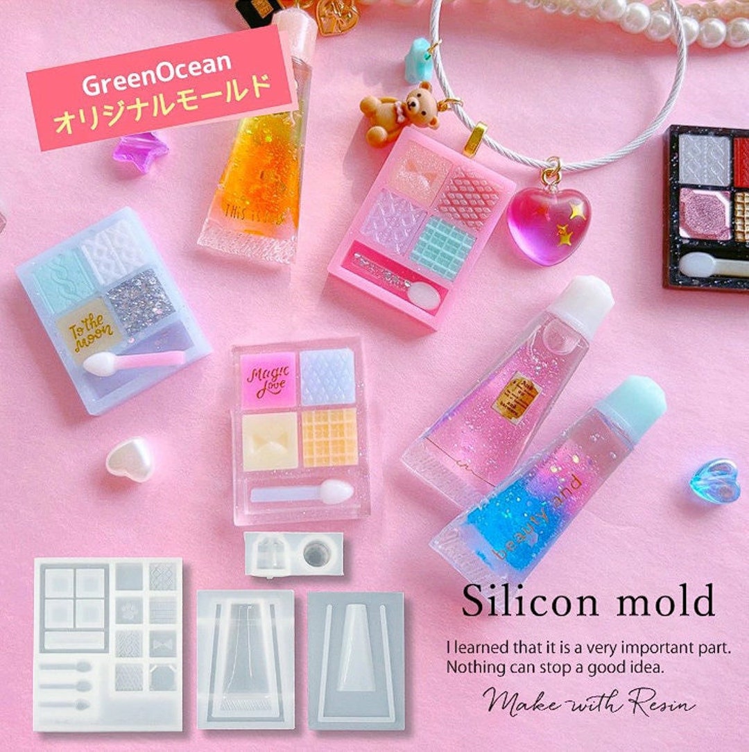 Silicone Mold SET, Resin Make-up Mold Set, Includes Lip Gloss Mold and ...