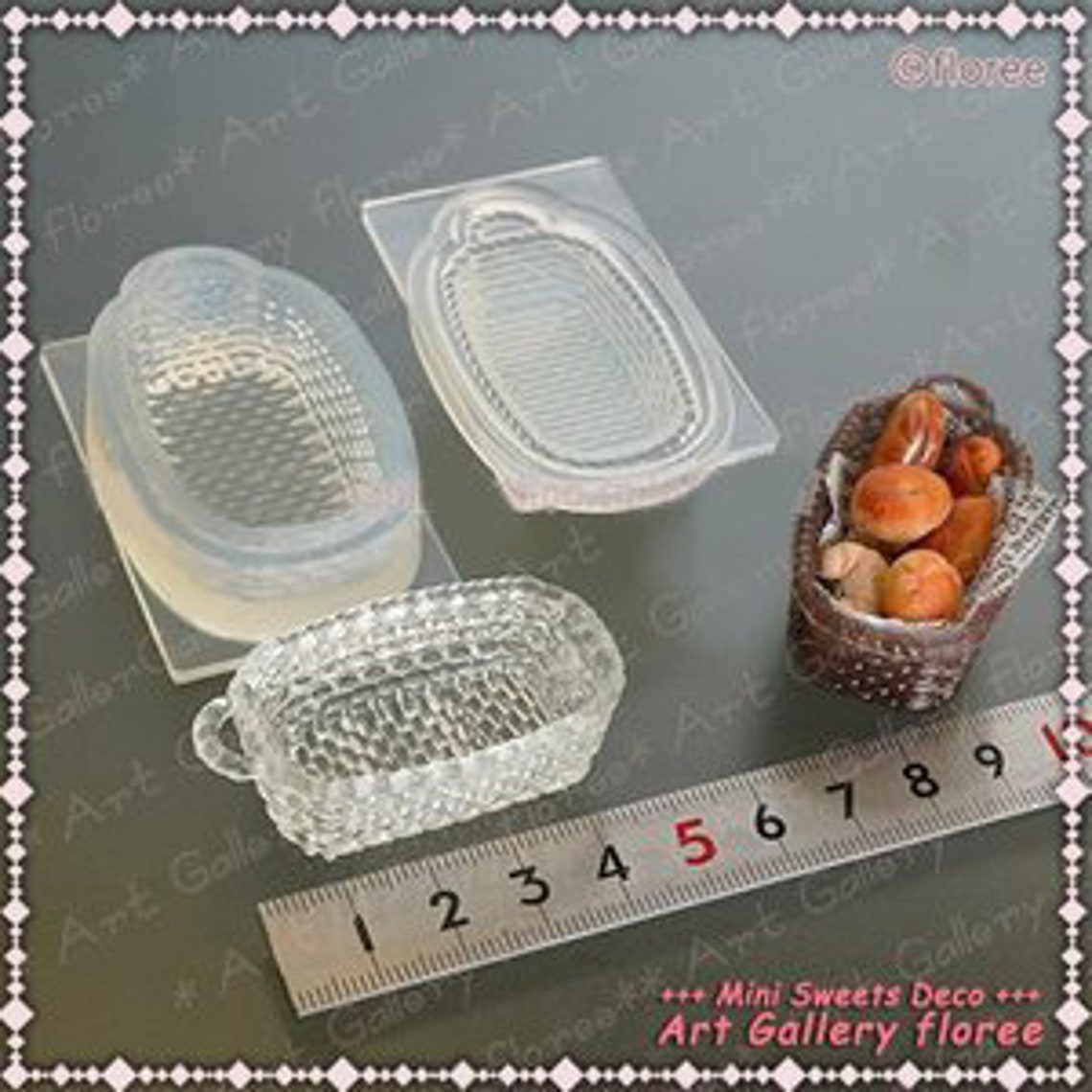 Silicone 3D Mold, Basket Mold With Handles L Size, Miniature Basket ...