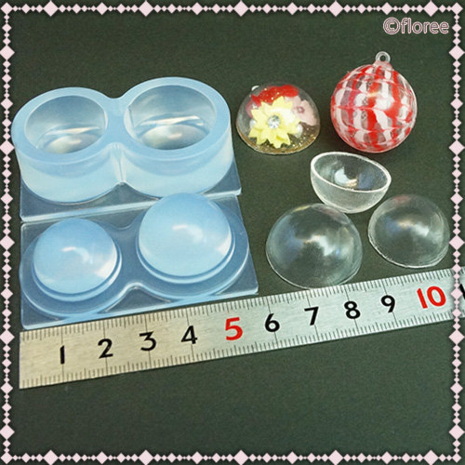 Silicone Mold L Snowglobe Mold, Hollow Dome Round Transparent Sphere ...