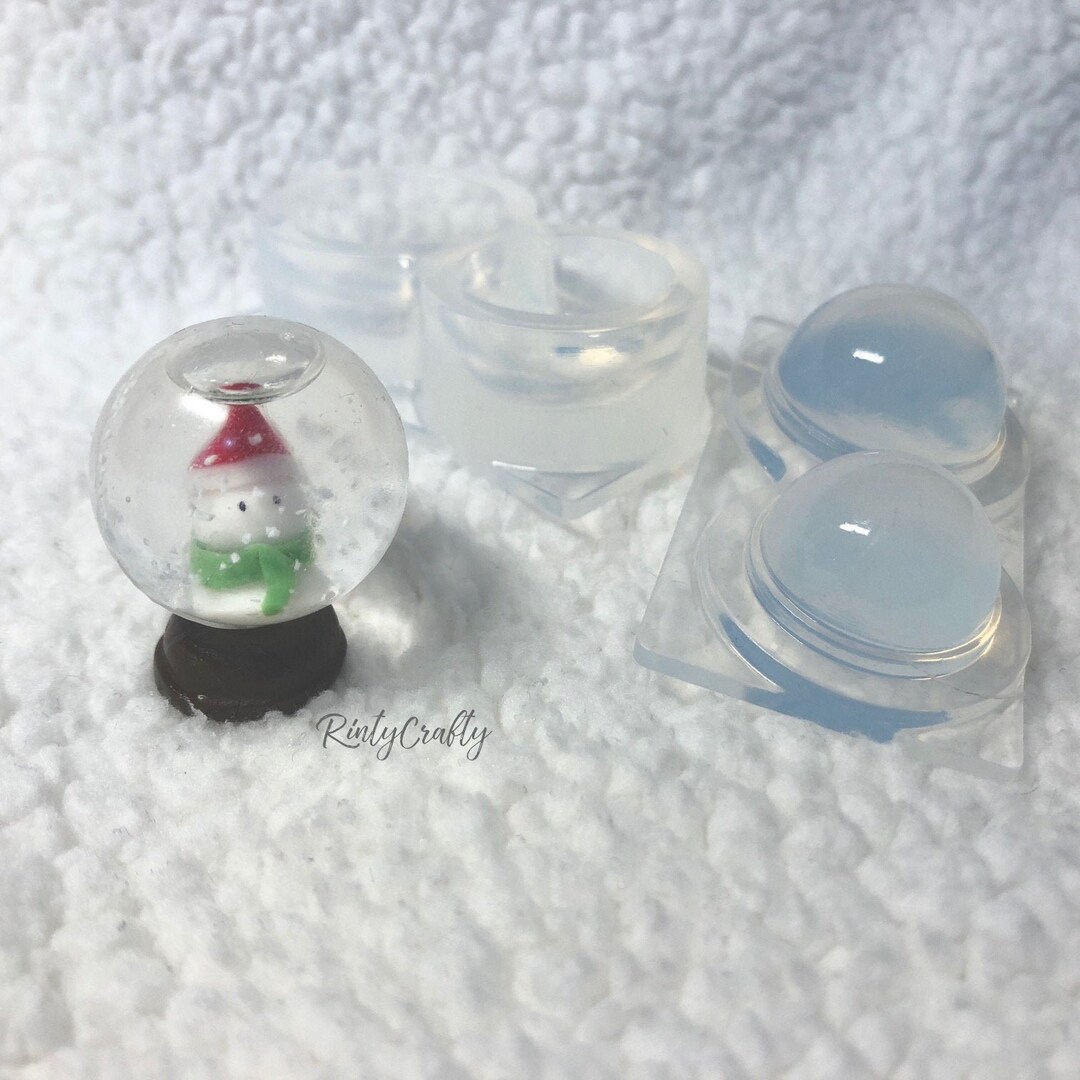 Silicone Mold (L) Snowglobe Mold, Hollow Dome Round Transparent Sphere ...