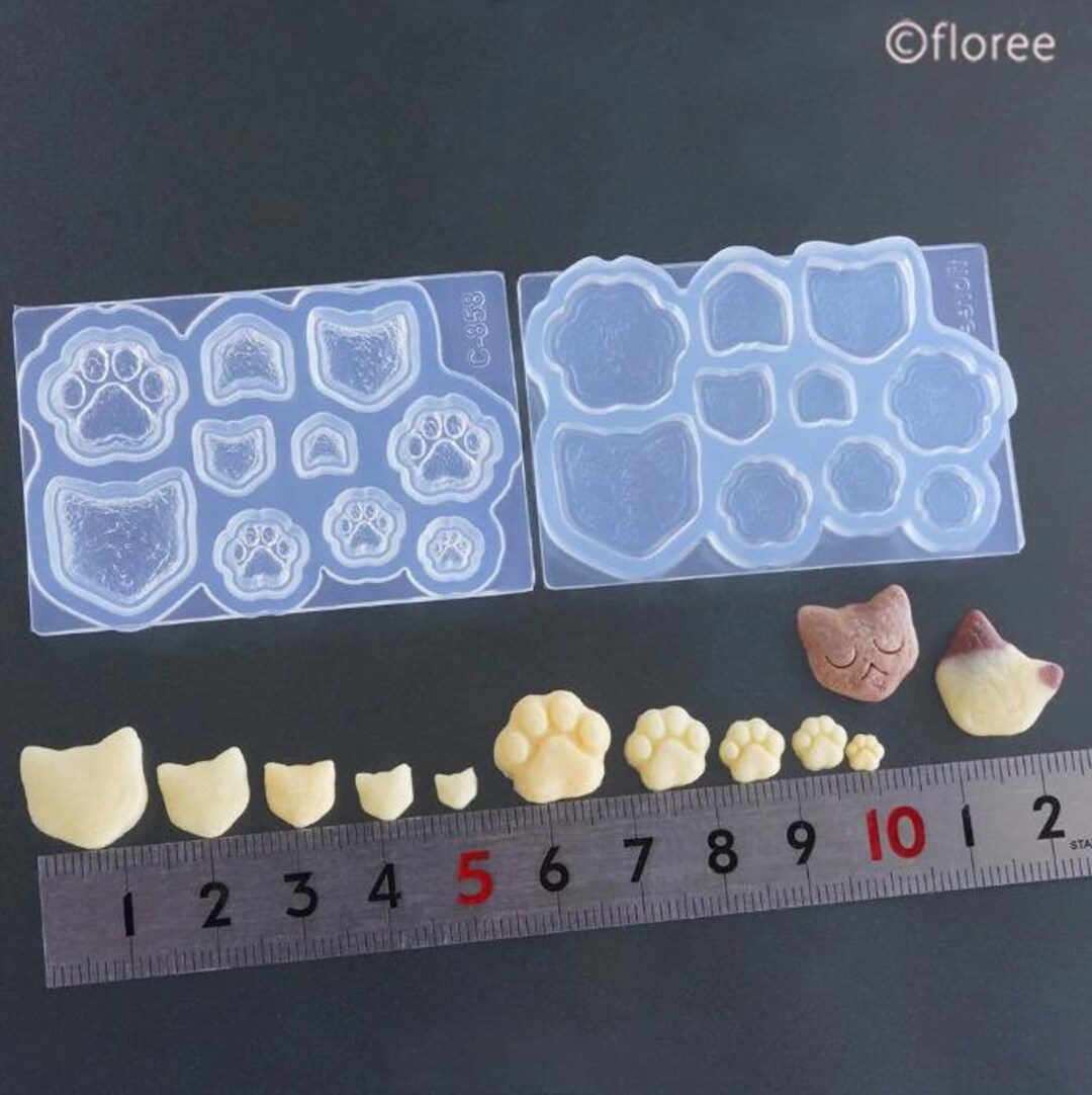 Silicone Mold Miniature Cat Paw Cookie Mold, for Dollhouse Miniature ...
