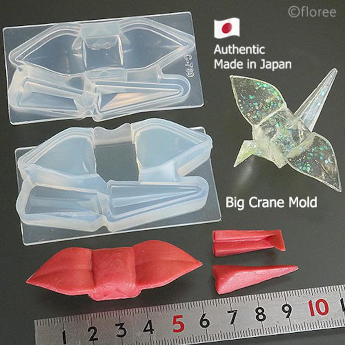 Silicone Mold, 3D Paper Crane Mold (2 Sizes), Authentic Made in Japan ...