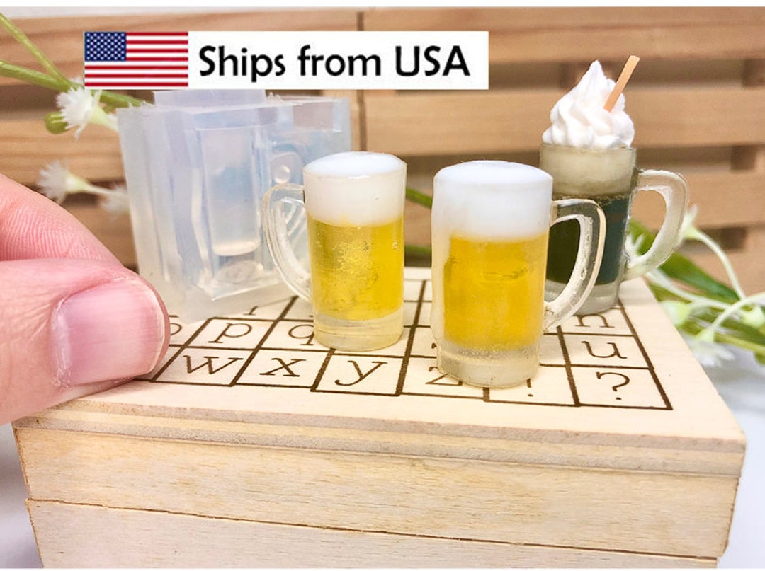 Silicone Mold, Beer Glass Mold, Dollhouse Drinks Mold for Epoxy Resin ...