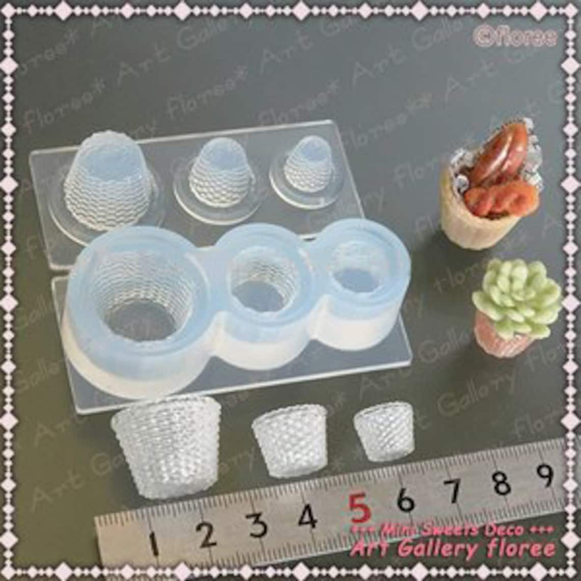 Silicone 3D Mold, Basket Mold, Basket Flower Pot Mold, Miniature Basket ...