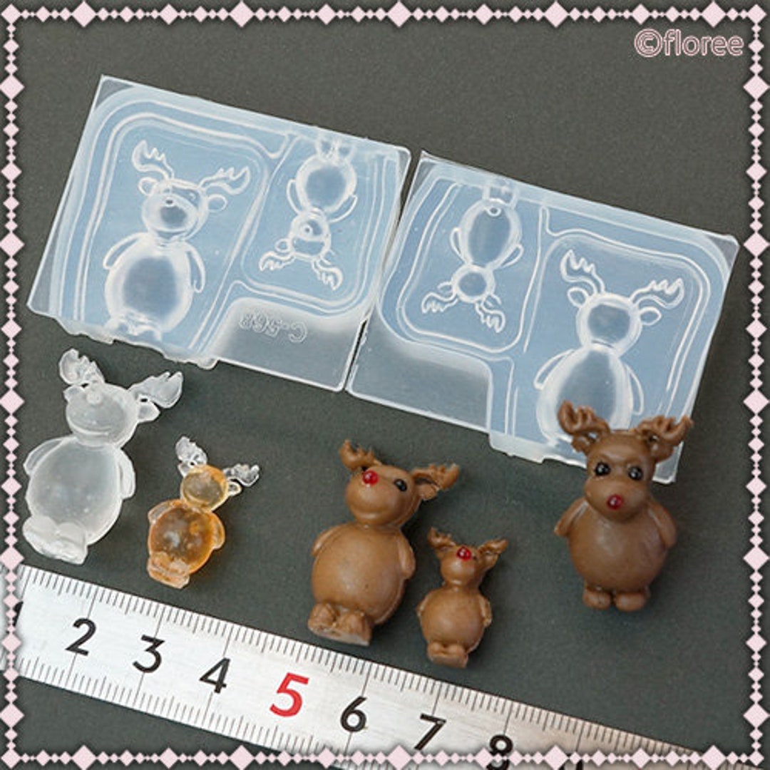 Miniature Reindeer Mold Christmas Mold for UV Resin / Epoxy, Silicone ...