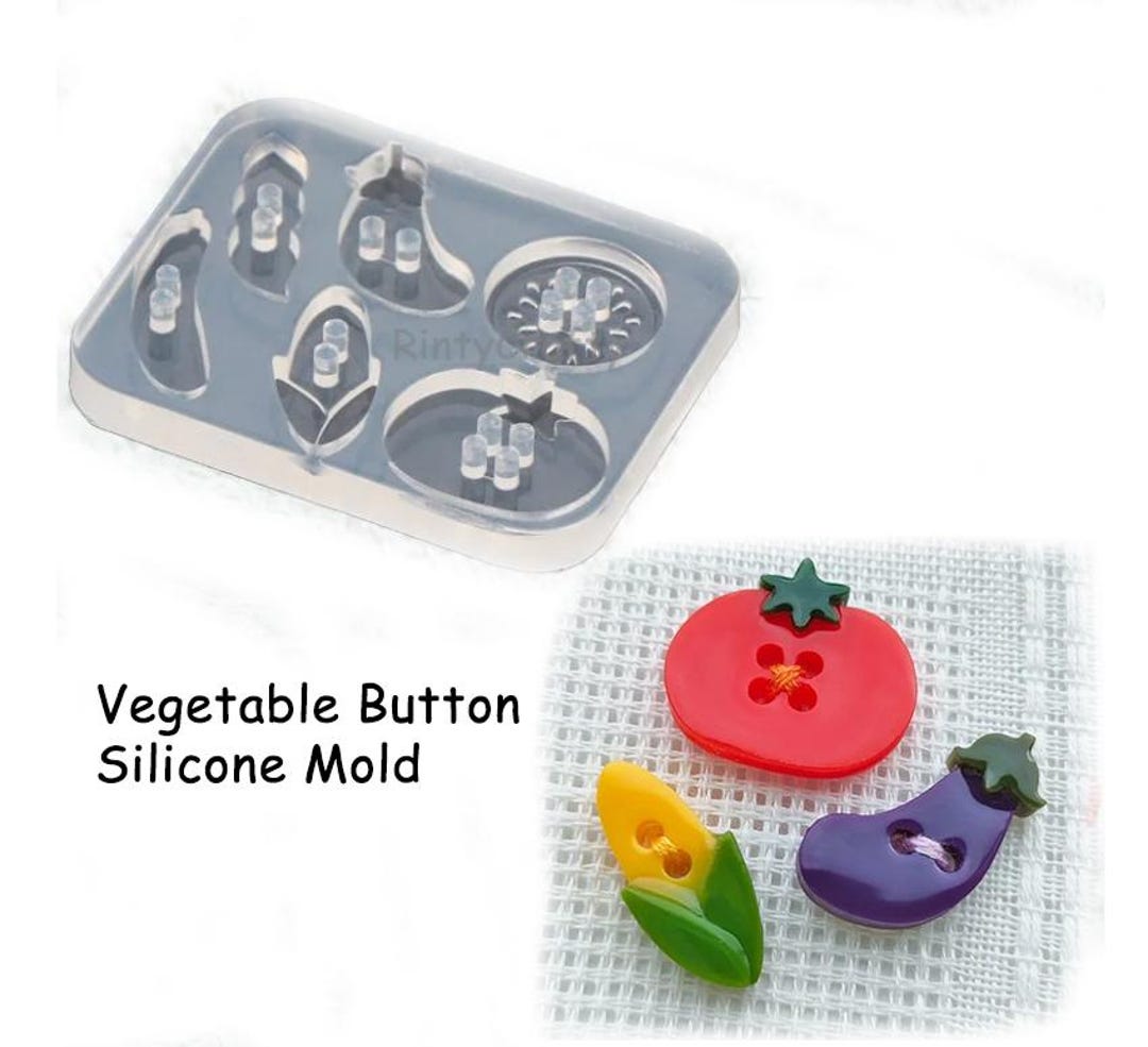 Silicone Mold, Fruits Button Mold, Tomato / Corn / Eggplant / Peas ...