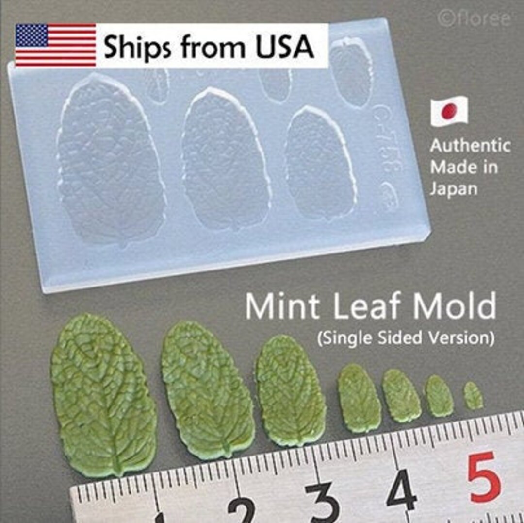 Silicone Mold, Mint Leaf Mold, Miniature Leaves, for UV Resin and Two ...