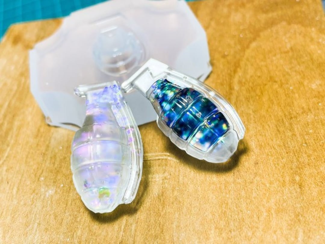 Silicone Mold, 3D Miniature Grenade Mold, Grenade Charm Mold, Two-part ...