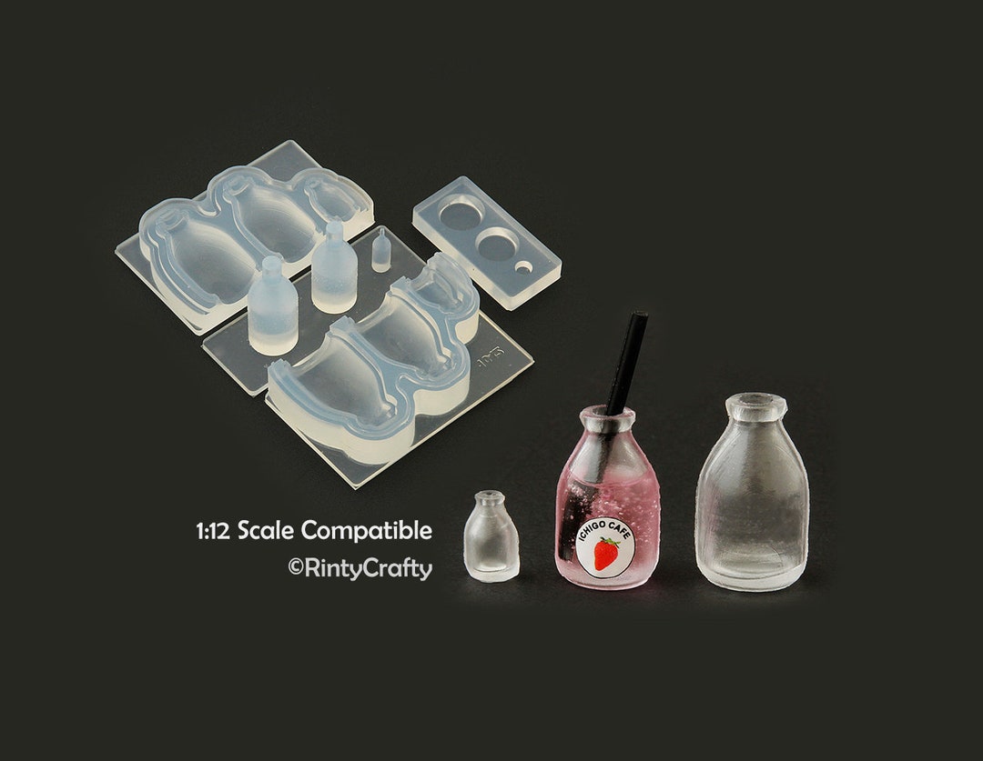Silicone Mold, Miniature Transparent Bottle Mold, Miniature Potion ...