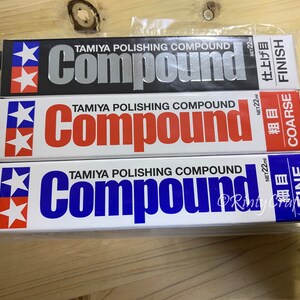 Set of 3 of 22ml TAMIYA Compound Polishing Finish Paste for Plastic ...