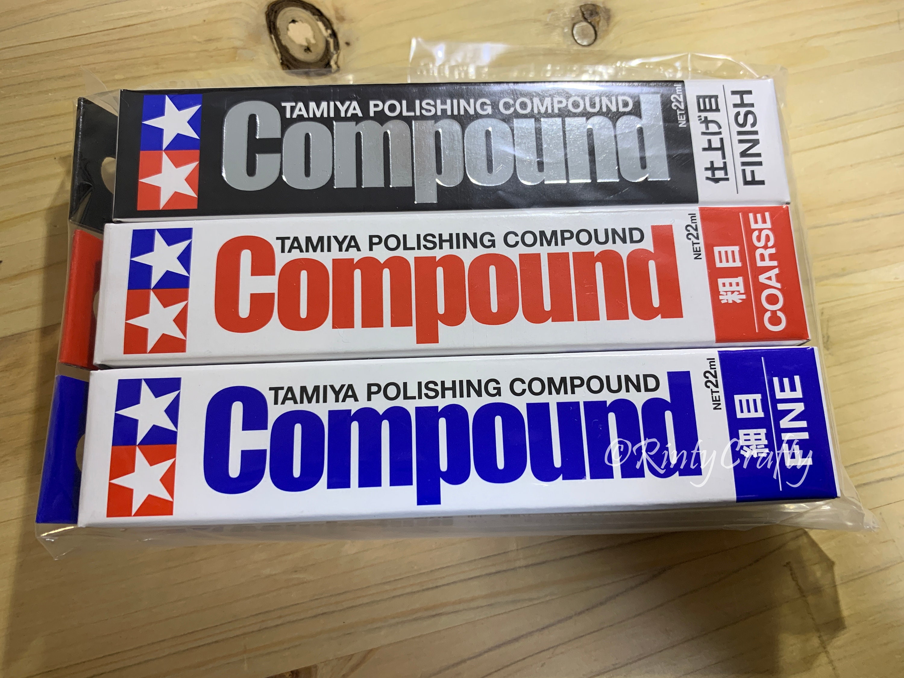 Set of 3 of 22ml TAMIYA Compound Polishing Finish Paste for Plastic ...