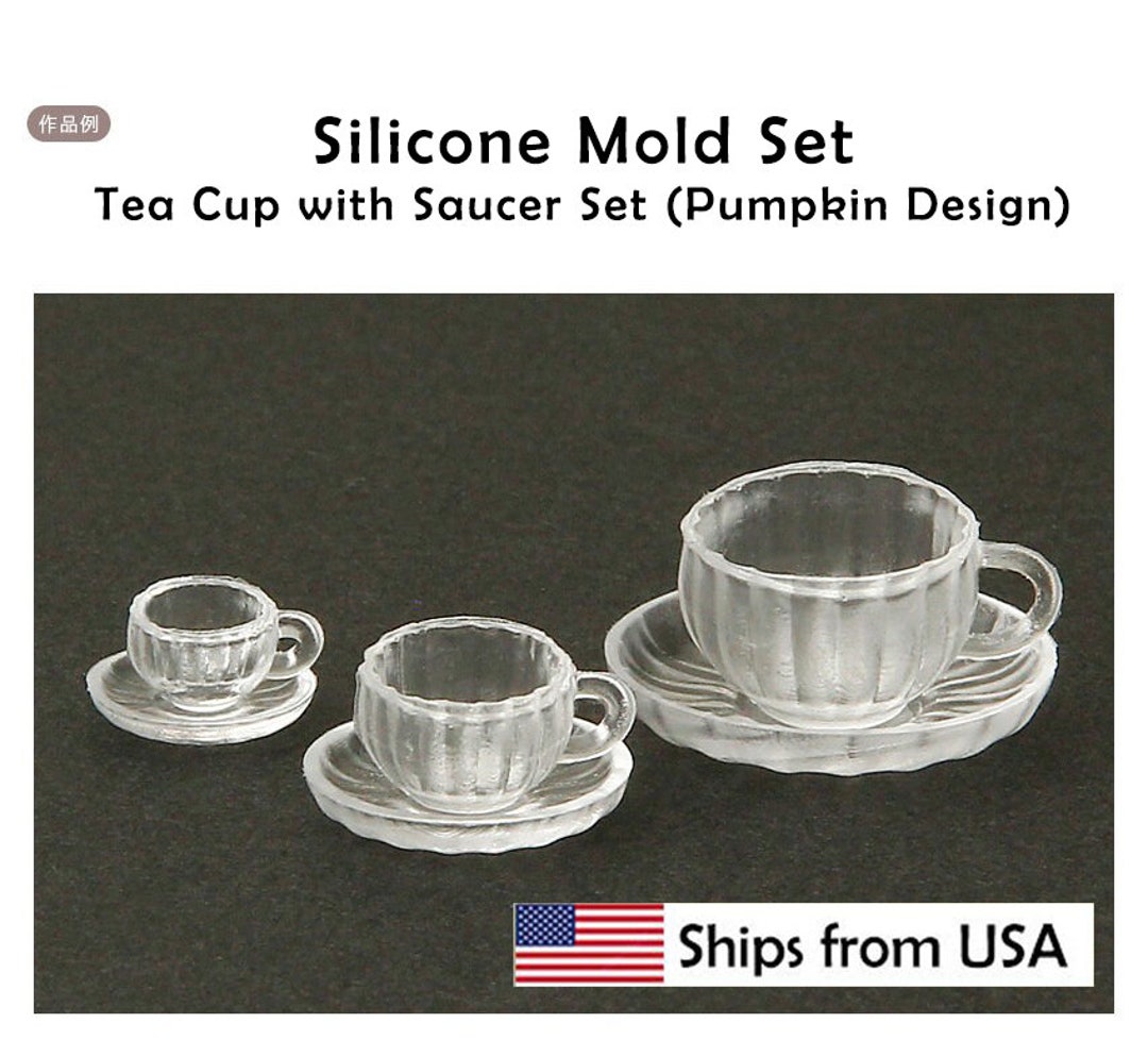 SET Silicone Mold, Tea Cup and Plate Mold Set (new Pumpkin Design ...
