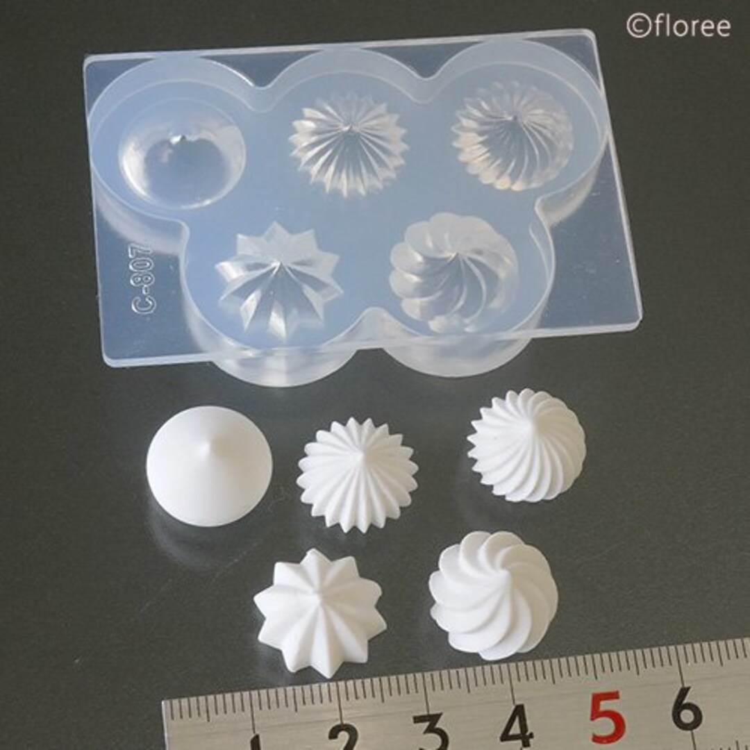 Silicone Mold, Whipped Cream Mold in Assorted Designs for Clay and UV ...