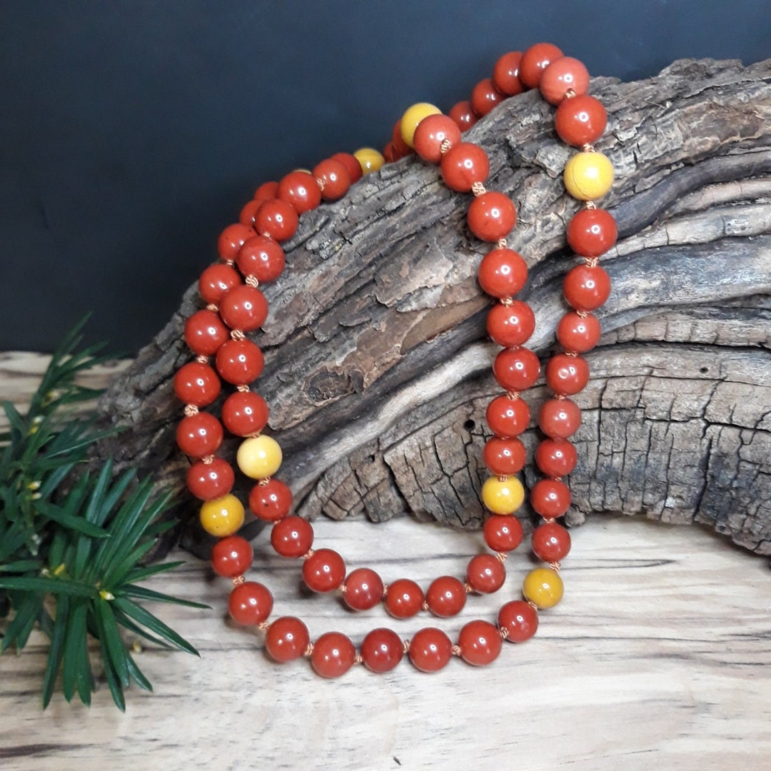 Norse Prayer Beads Yellow Mookite & Red Jasper - Etsy