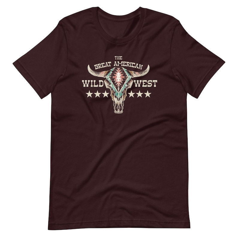 Great American Wild West T Shirt - Western Graphic Tees - Longhorn ...