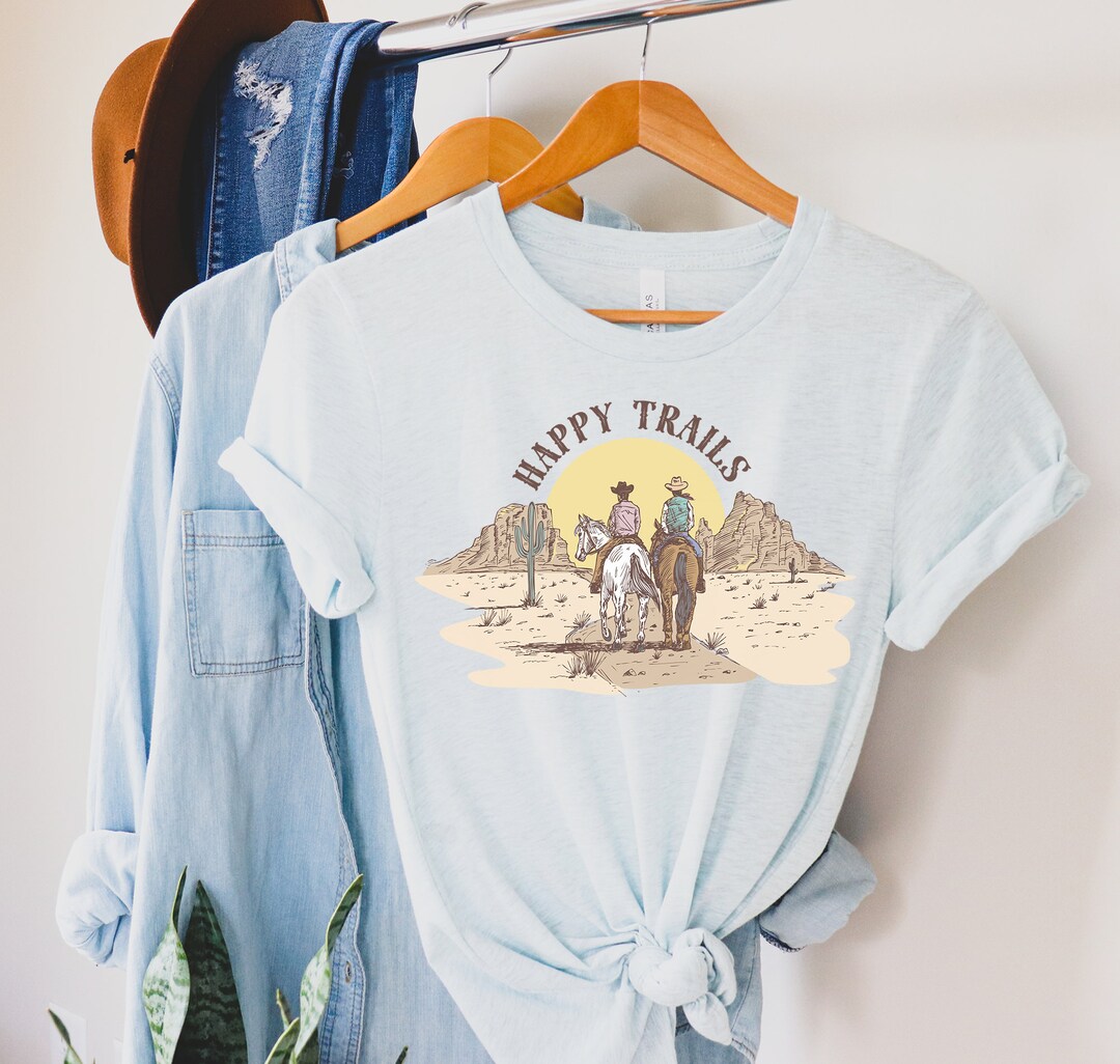 Happy Trails Western Graphic Tee - Western Shirt - Cowgirl Tee - Cowboy ...