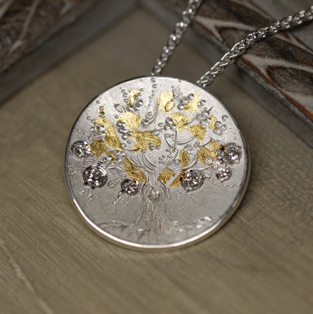 Fine Silver, Fine Gold, 999, Pendant With Chain, Tree, Silver, Gift ...