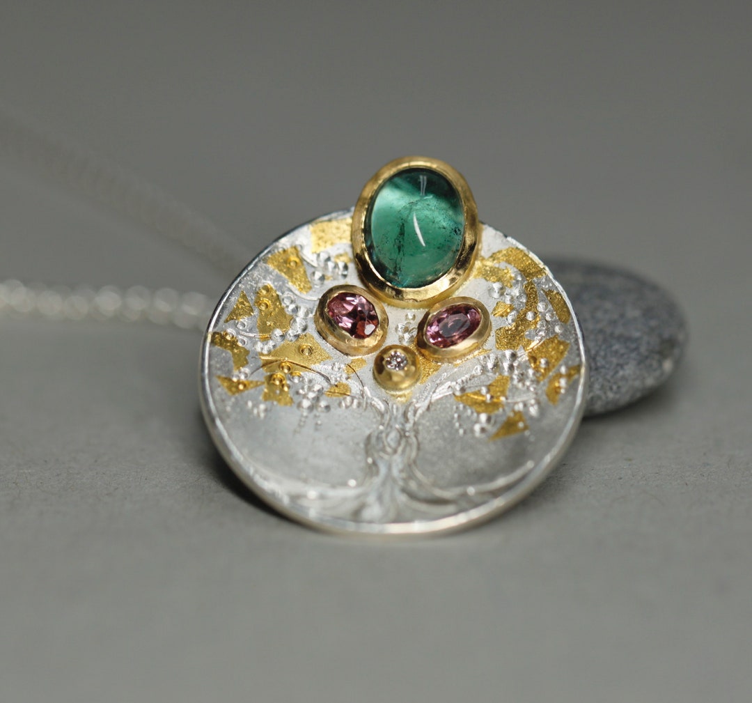 Fine Silver, Fine Gold, 999, Pendant With Chain, Tree, Silver, Gift ...