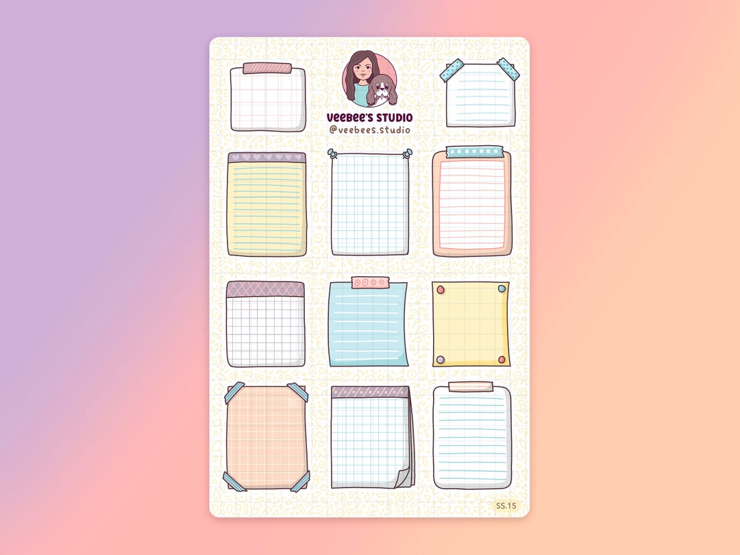 Stickers, Sticky Notes, Note Frames, Functional Stickers, Bujo, Bullet ...