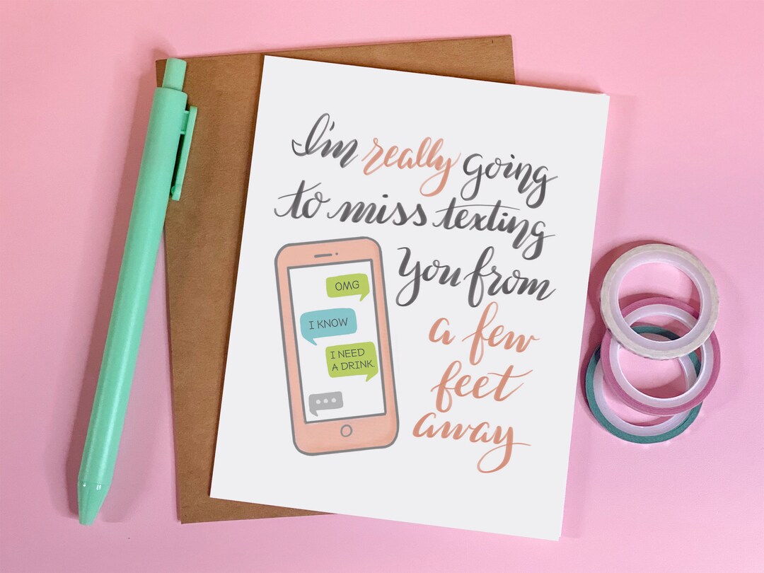 Coworker Goodbye Card Last Day Card Funny Goodbye Hand Lettered Card ...