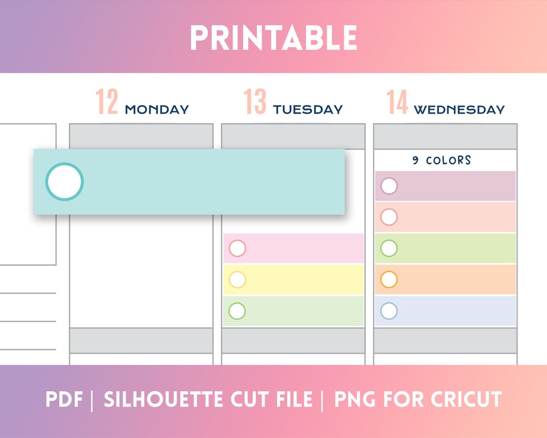 Print and Cut Task Box Stickers, Checklist Stickers, Pastel Single Task ...