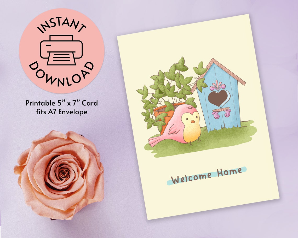 Printable Welcome Home Card PDF 5x7 Card - Etsy