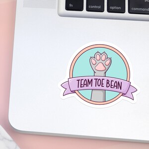 Team Toe Bean Sticker, Cat Paw Sticker, Cat Lover Sticker, Vinyl Sticker, Waterproof Sticker ...