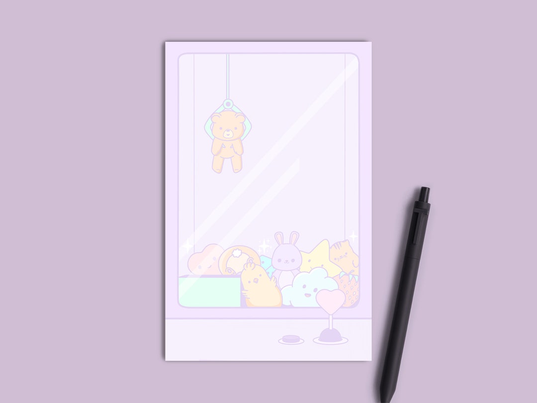 Notepad, Memo Pad, Claw Machine Kawaii Stationery, Handmade Notepad ...