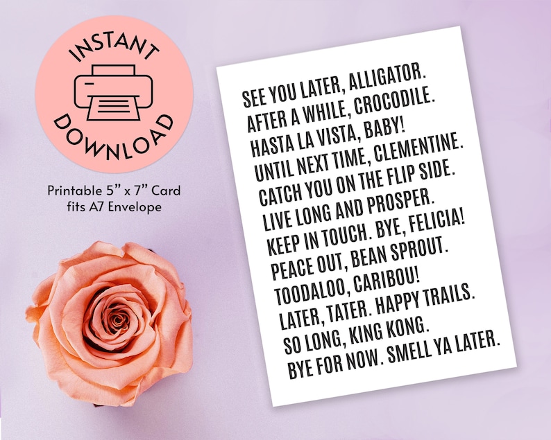 Printable Funny Goodbye Card Farewell Card Instant Download - Etsy