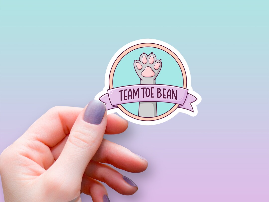 Team Toe Bean Sticker, Cat Paw Sticker, Cat Lover Sticker, Vinyl ...