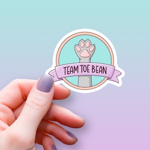 Team Toe Bean Sticker, Cat Paw Sticker, Cat Lover Sticker, Vinyl Sticker, Waterproof Sticker ...