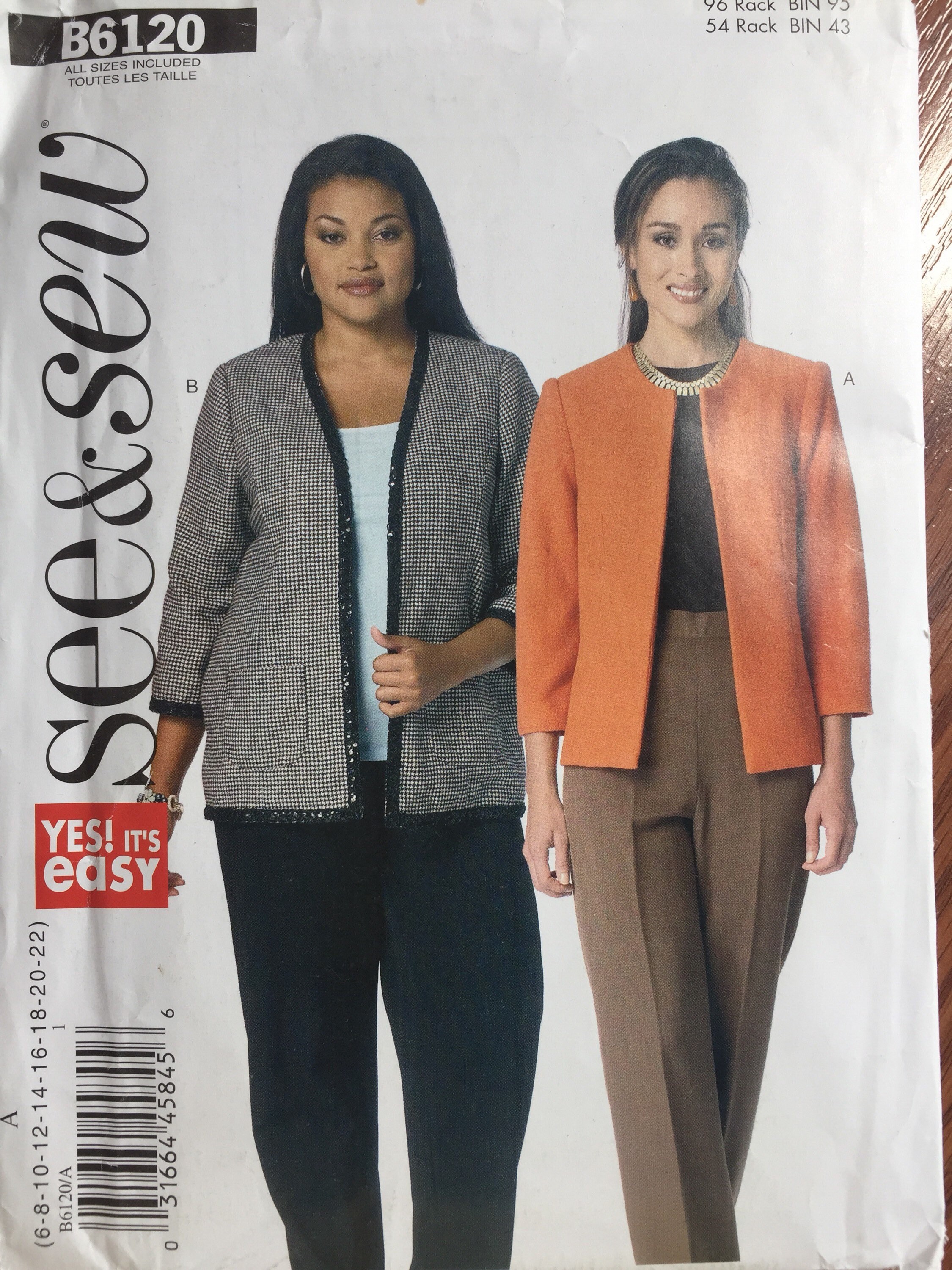 See & Sew Collection B6120 Sewing Pattern Easy Sewing Pattern - Etsy 日本