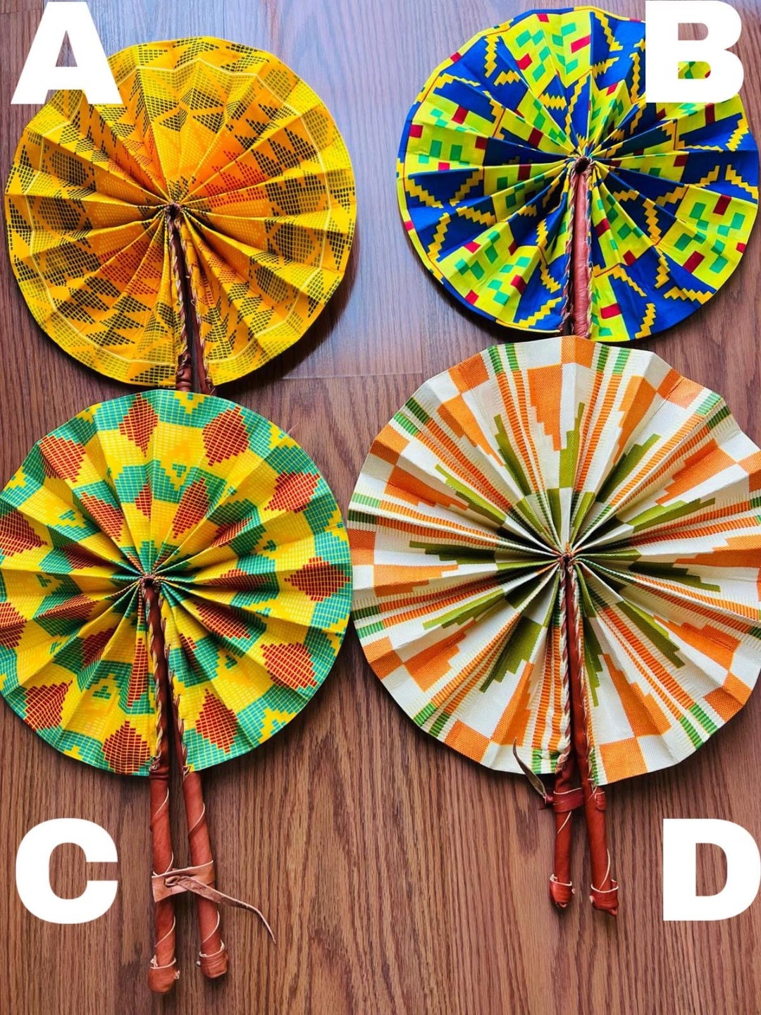 Hand Fan, Africa Fan , Ankara Print, African Print Fans With Leather ...